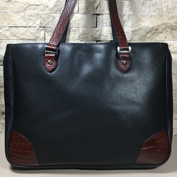 Jack Rogers | Bags | Jack Rogers Bag Handbag Leather Tote Black Brown ...